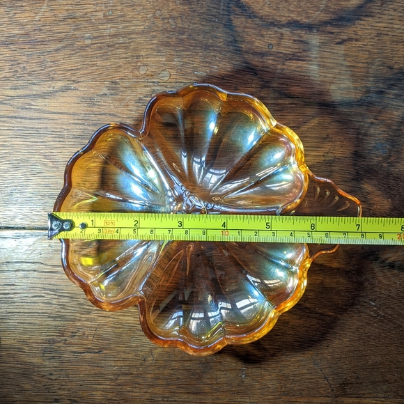Carnival | Dining | Carnival Glass Marigold 3 Part Clover Shape Dish ...